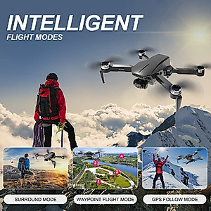 Drone with Camera 4K for Aldults,3-Axis Gimbal EIS Anti-shake,GPS Auto Return,Brushless Motor,2 Batteries About 60 Min Flight Time,5GHz FPV Transmission,Follow Me Mode Black