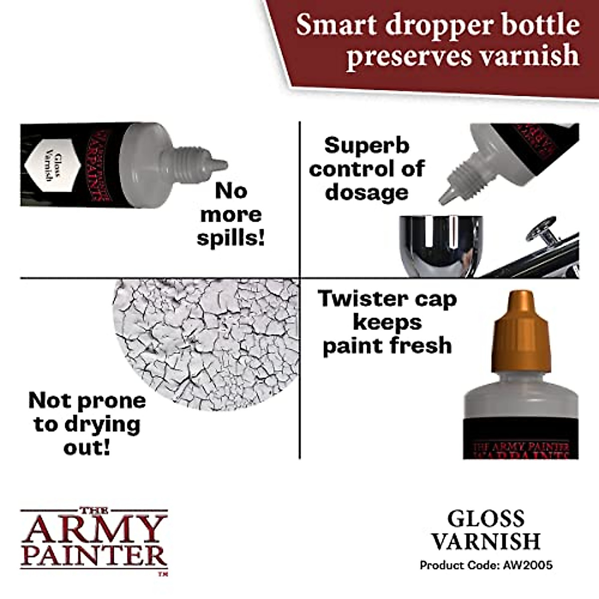 The Army Painter Warpaints Air Airbrush Gloss Varnish 18ml Acrylic Paint for Airbrush, Wargaming and Modelling