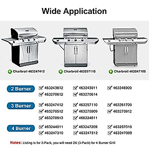 Criditpid Grill Parts Kits Compatible for Char-Broil Charbroil 463247412, 463257110, 463247109, 463270912, 463243812, 463270614, Heat Plates Replacement for Charbroil 3 Burner 463257110 Grill