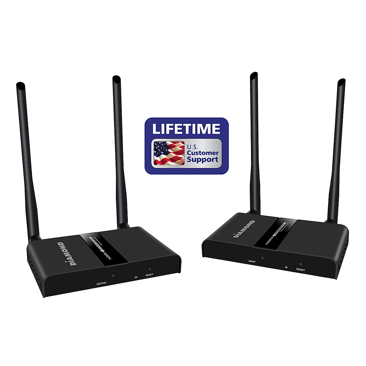 Diamond Multimedia Multi- Channel 2X2 Wireless HDMI 5GHz Kit, Stream HD 1080P Video/Audio up to 300 ft from Any HDMI Source to HDTV/Monitor/Projector (VS600), Black