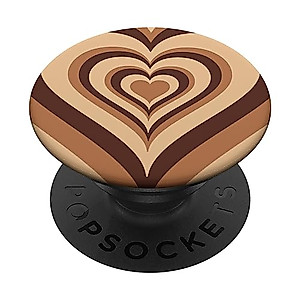 Latte Love Coffee Brown Heart Phone Popper PopSockets Standard PopGrip