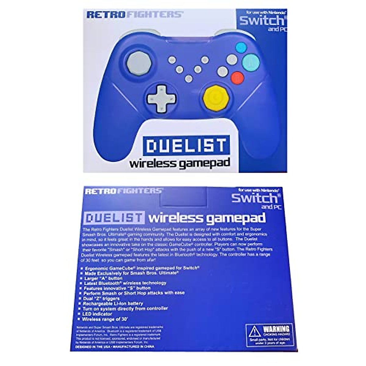 Retro Fighters Duelist Wireless Controller For Use With Nintendo Switch And PC Wireless Gamepad Blue Switch Controller