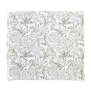 Red Rover Kids Cotton Muslin Swaddle - 47”x 47”- 100% Cotton – Machine Washable – Softer with Every Wash – Playful Designs -Soft, Breathable & Lightweight – Unisex (Jungle Leaf)