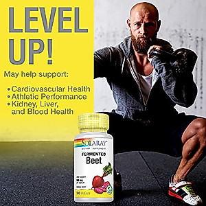 SOLARAY Fermented Beet Root Supplement | Athletic Performance, Circulation & Heart Health Support, 100 Serv, 100 VegCaps