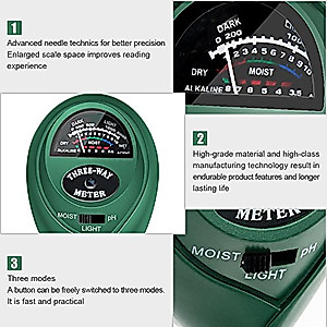 SONKIR Soil pH Meter, MS01 3-in-1 Soil Moisture/Light/pH Tester Gardening Tool Kits for Plant Care, Great for Garden, Lawn, Farm, Indoor & Outdoor Use
