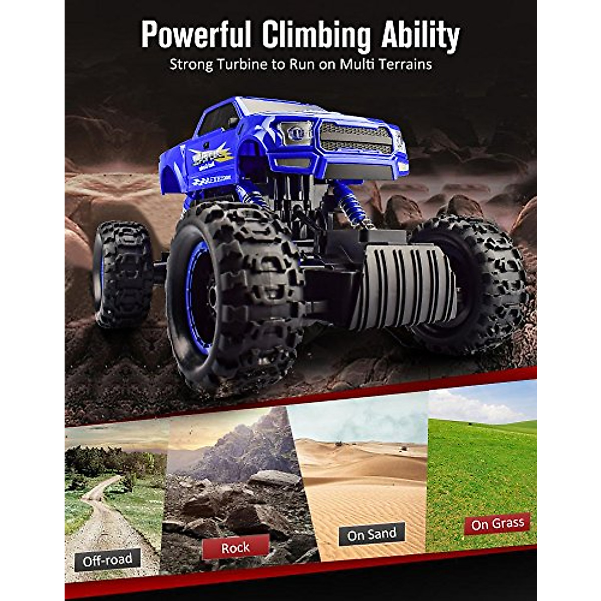 Double E RC Cars Remote Control Car 1:12 Off Road Monster Truck for Boy Adult Gifts,2.4Ghz All Terrain Hobby Car,4WD Dual Motors LED Headlight Rock Crawler
