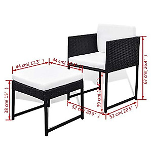Tidyard Modern 12-Person Outdoor Dining Set 13 Pieces Furniture Set Tempered Glass Table Black Poly Rattan for Garden Patio