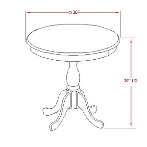 East West Furniture Dining Table, 36x36 Inch, AMT-ACB-TP