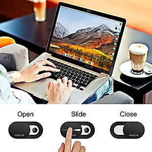 MOSISO Webcam Cover Slide, 0.027 inch Sliding Blocker Laptop Camera Cover Lens Blocker Shell Sticker Compatible with MacBook Air/Pro/Tablet/Notebook Ultra Thin Privacy Security Protector(2 Pack)