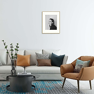 Golden State Art, 16x20 Aluminum Photo Frame with Ivory Mat for 11x14 Pictures - Sawtooth Hangers, Spring Clips - Wall Mounting - Real Glass - Metal Frame (Gold, 1-Pack)