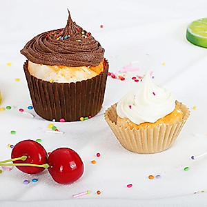 Caperci 500 Count Mini Cupcake Liners Natural Muffin Liners Greaseproof No Smell Small Cupcake Wrappers Baking Cups