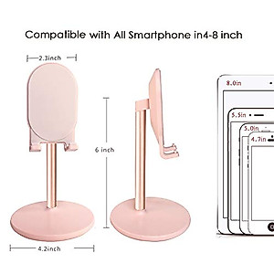 Adjustable Cell Phone Stand for Desk, Hands-Free Cell Phone Holder (Pink)
