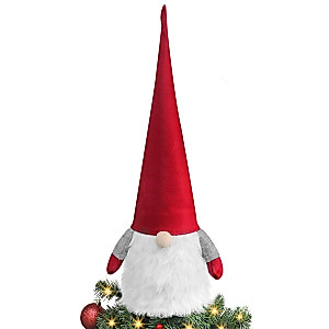Ivenf 32 Inches Handmade Tomte Gnome Christmas Mantel Table Decorations, Extra Large Plush Swedish Scandinavian Santa for Xmas New Year Winter Holiday Home Decor, Red