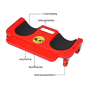 Kneeling Pad, Rolling Knee Dolly Sliding Knee Pads Protector with 5 Swivel Castors Repair Tool Tray for Mechanic Carpenter Flooring