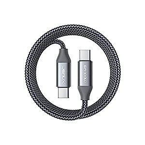 JSAUX USB-C to USB-C Cable 100W 10ft 5A Super Fast Type-C Charging Cord Compatible for MacBook Pro 2022 M2/Mac-Book Air 2021 iPad Pro 12.9 11 Air 5 Samsung Galaxy S22 Pixel 7 6 Switch Steam Deck Grey