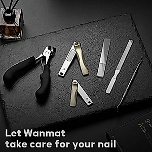 Toenail Clippers, Upgraded Toe Nail Clippers for Men, Professional Nail Clipper, Toenail Clippers for Thick Nails for Seniors (Silver)-Wanmat