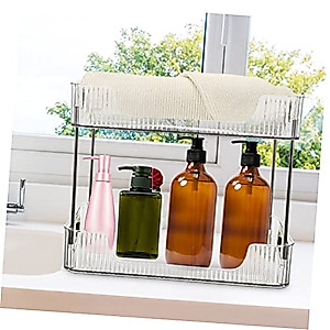 Unomor Double Shelf Bathroom Counter Organizer Home Supplies Cupboard Shelf Countertop Vanity Organizer Bathroom Shelf Organizer Cabinet Dresser 2 Tier Storage Shelf The Pet Transparent