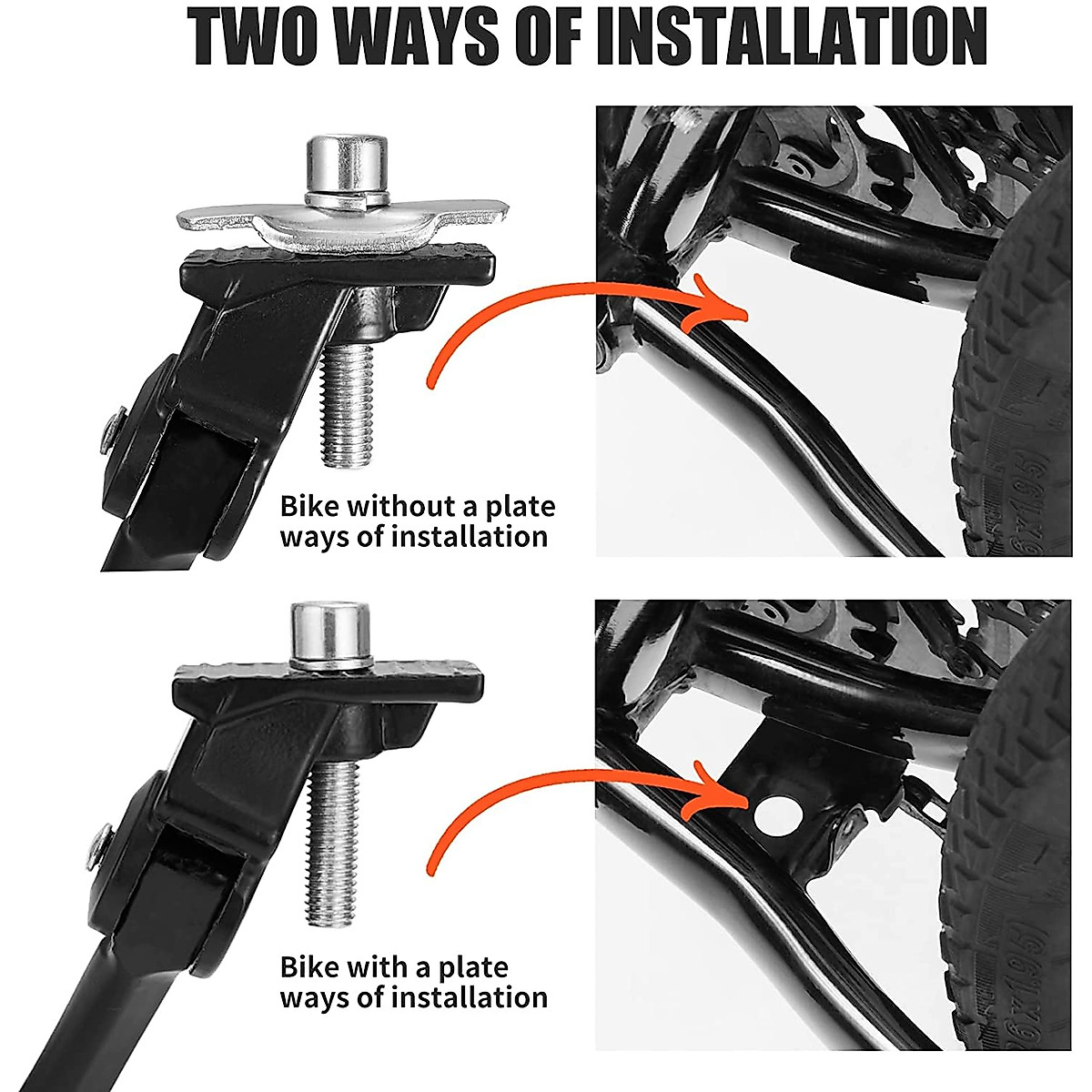 USONG Bike Kickstand Children's Bicycle Kickstand Single-side Stand Folding Bicycle Center Bracket 12" 14" 16" 18" 20" Bike Racks (For 18"-20"-22" Bike)