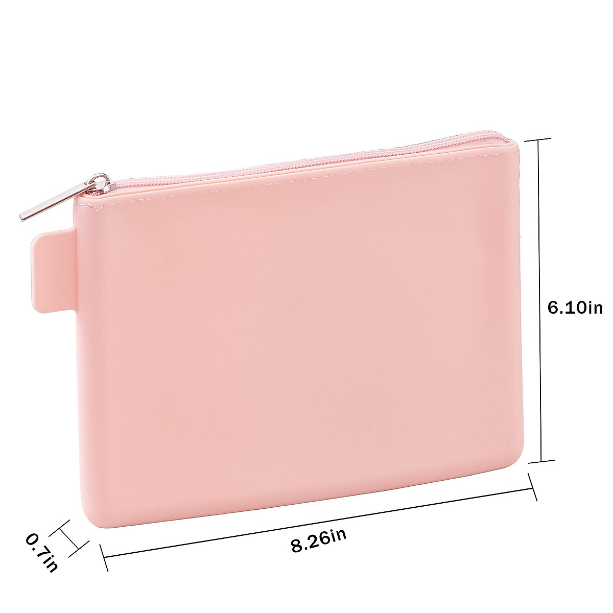 Vorey Silicone Makeup Brush Holder Travel Essentials Portable Zippered Large Capacity Cosmetic Brush Case Makeup Brush Pouch for Women, Pink