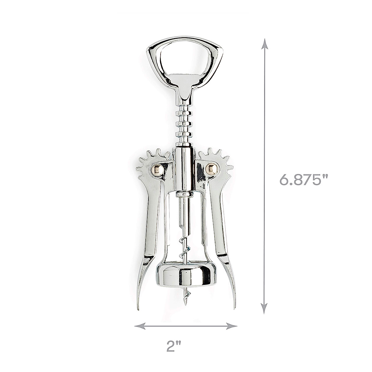 Cooking Light Premium Stainless Steel Wine, Professional and Portable Bottle Opener, All-in-One Winged Corkscrew, Silver