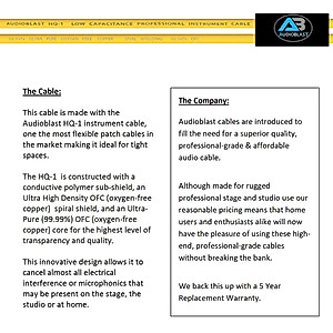 Audioblast - 6 Units (Multi Color) - 8 Foot - HQ-1 - Ultra Flexible - Dual Shielded (100%) - Guitar Instrument Effects Pedal Patch Cable w/Eminence Straight ¼ inch (6.35mm) TS Plugs & Quad Boots