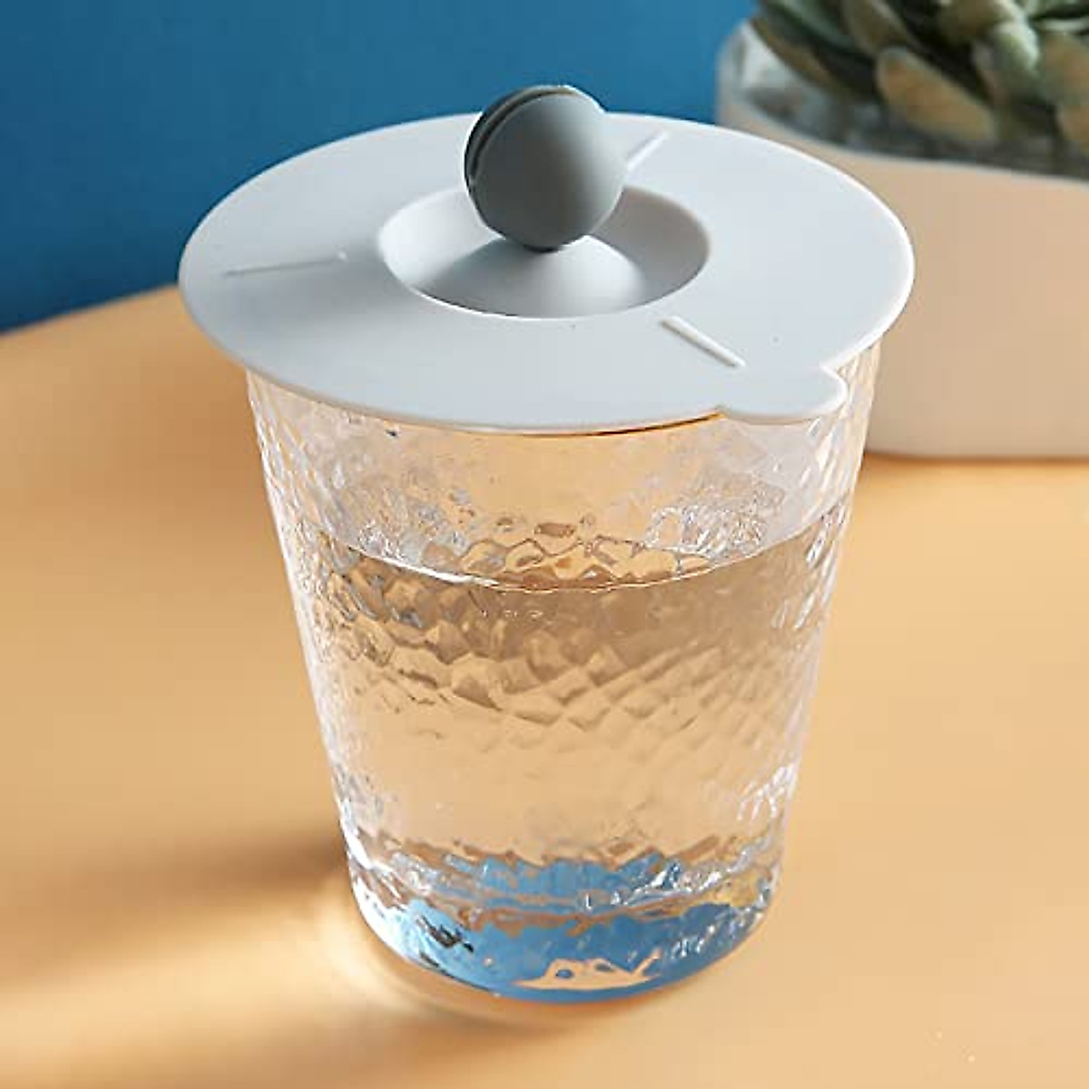 Yiser Cute Antidust Silicone Glass Cup Cover Coffee Mug Suction Seal Lid Cap Food Grade Silicone Cup Lids Silicone Cover Lids Food Grade Silicone Leakproof Sealed Cover Camp Mugs (Grey, One Size)