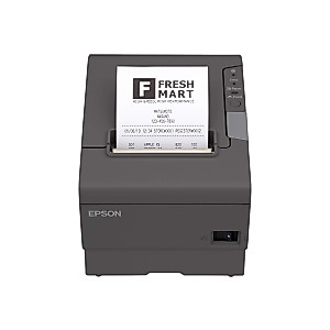 Epson C31CA85656 TM-T88V Thermal Receipt Printer with Power Supply, Energy Star Rated, Ethernet and USB Interface, Dark Gray