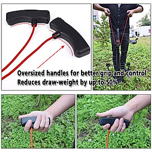 Crossbow Cocking Device Crossbows Cocker Rope Double Handle Strings Tool Archery Red