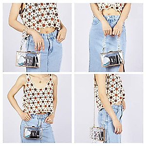 Evevictor Clear Purse, Acrylic Box Clutch Bag, Transparent Crossbody Shoulder Bag, Evening Handbag for Women