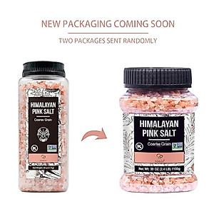 Soeos Himalayan Salt, Coarse Grain, 39Oz (2.4 Pound), Non-GMO Himalayan Pink Salt, Kosher Salt, Sea Salt for Grinder Refill