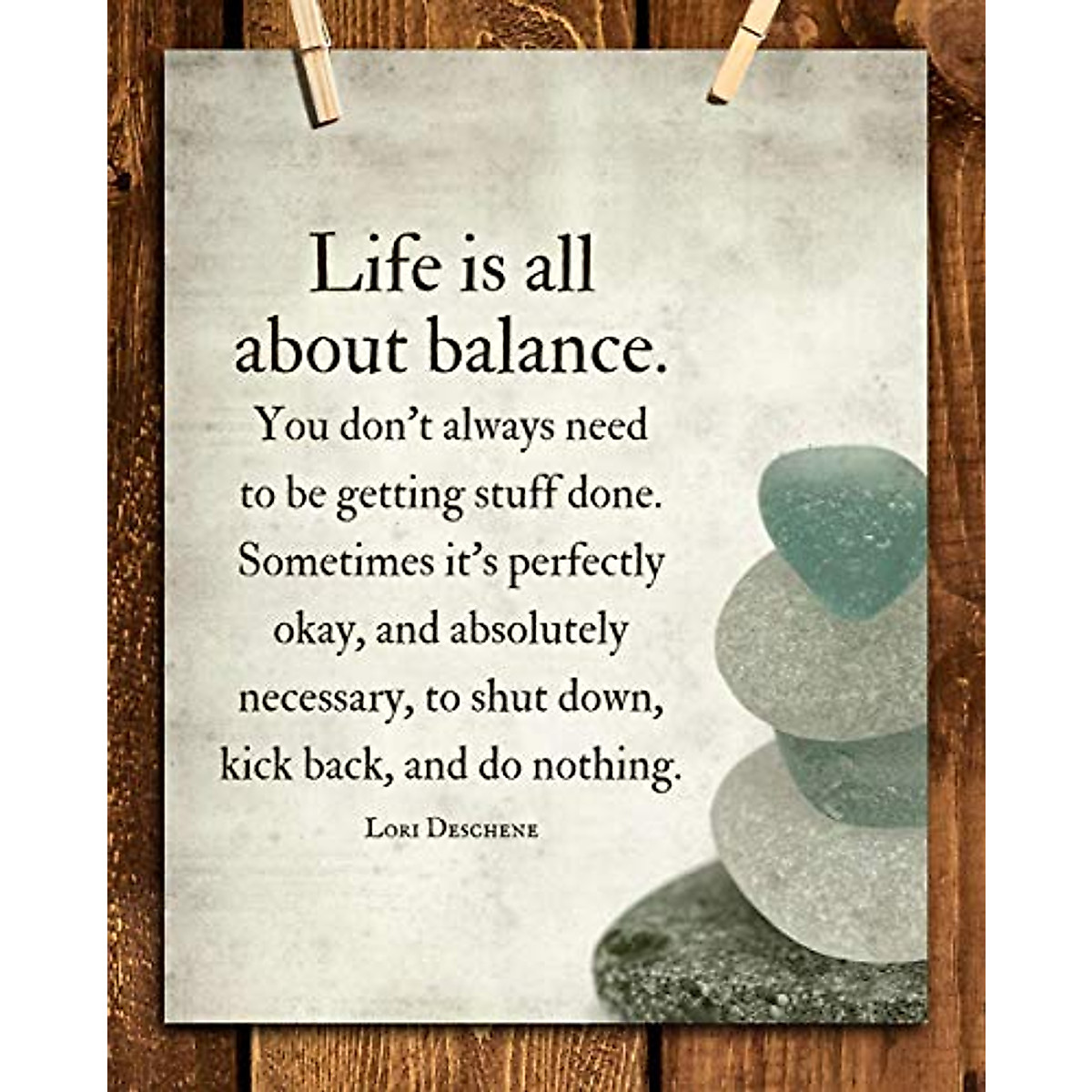 "Life is All About Balance"- Motivational Quotes Wall Art-8 x 10"- Modern Typographic Wall Print- Ready to Frame. Inspirational Home Decor. Office-Studio Decor. Give Yourself Permission To Do Nothing!
