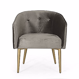 Christopher Knight Home Deshler Dining ARM Chair, Gray + Gold