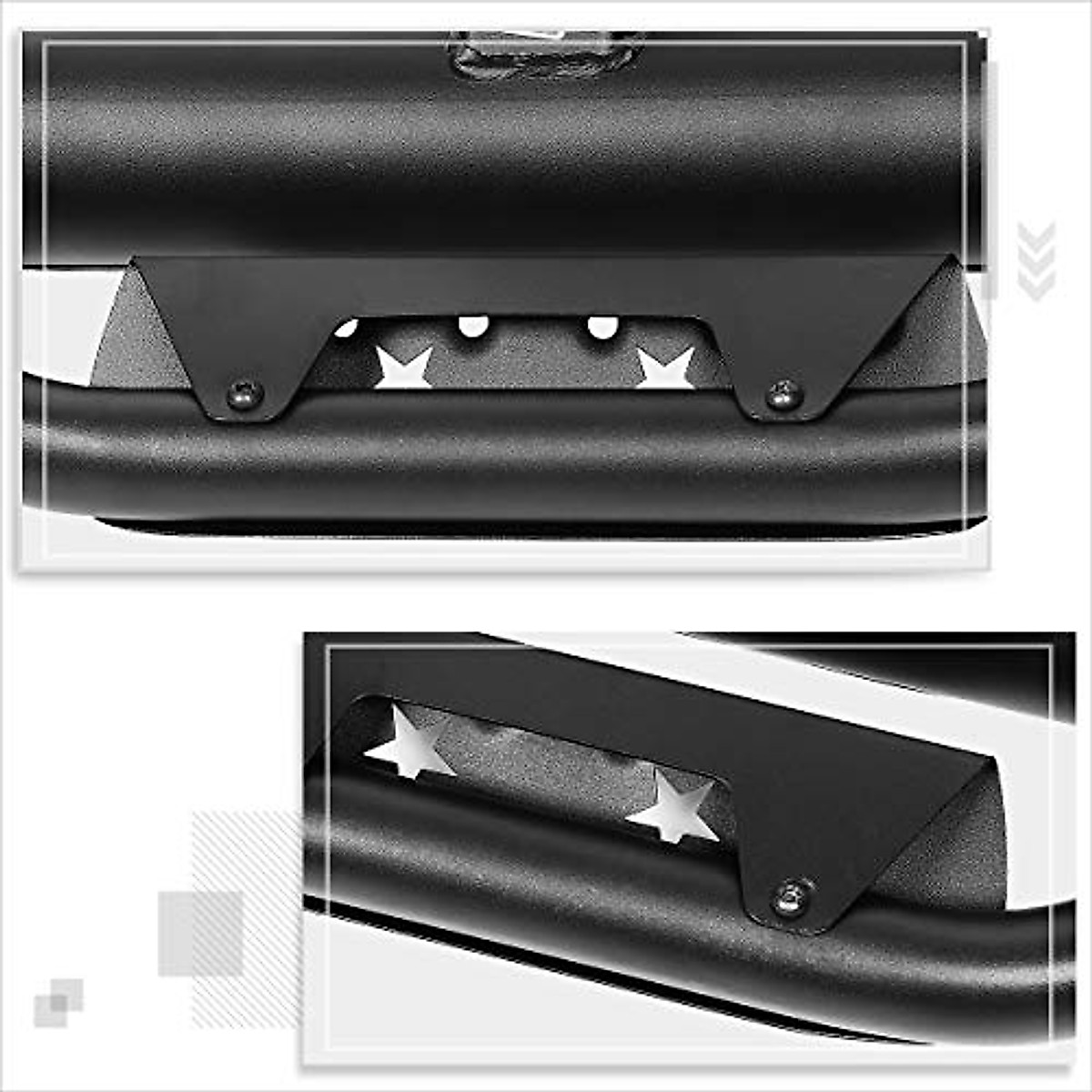 Universal 36" Wide X 4" OD Black Steel Trailer Towing Drop Hitch Step Bar Rear Bumper Guard Fits 2 Inch Receiver