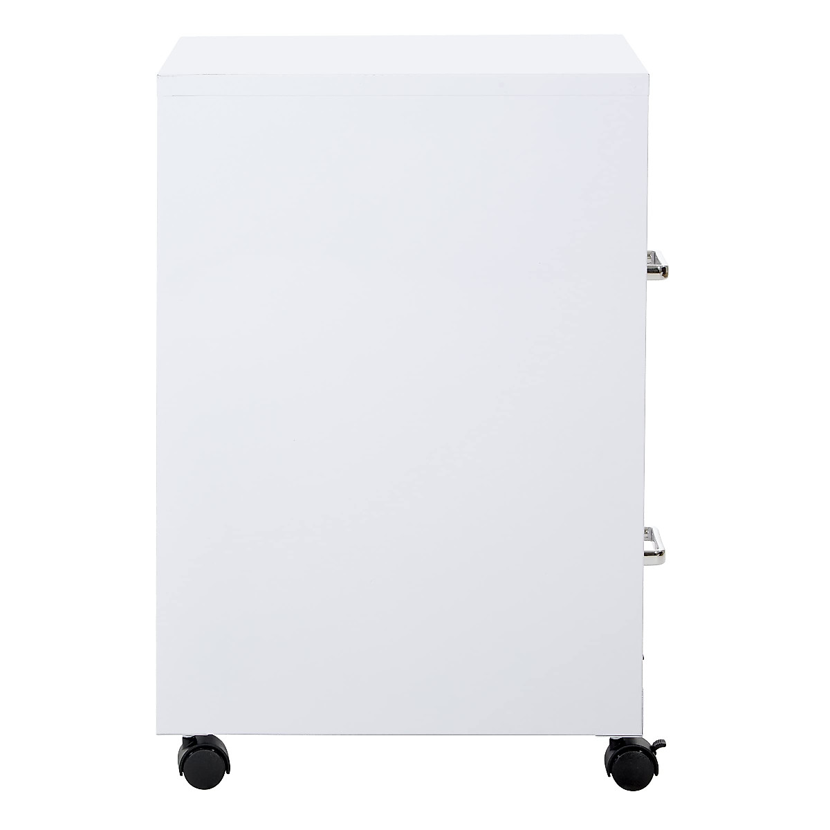OSP Home Furnishings 2 Drawer Mobile Locking Metal File Cabinet, White