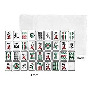 GLOVET Mahjong Bath Decorative Hand Towels for Bathroom, Comfortable Luxury Bath Towels, Ultra Soft Quick Dry Towel for Hotel, Gym, Sports and Spa Home Decor, 27.5x16 in