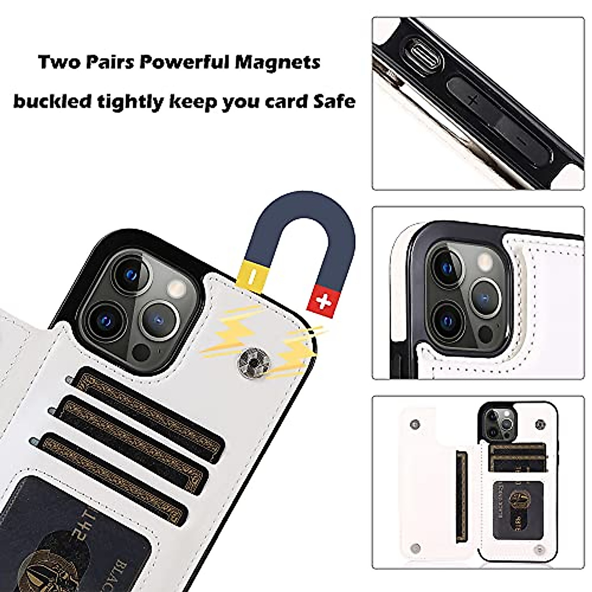 Obbii Marble Leather Flip Case Wallet Compatible with iPhone 12 Pro Max 6.7" Card Holder White Gold Marble Case Sleeve with Card Slots Protective Case for iPhone 12 Pro Max 6.7”