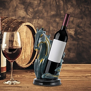 VORCOOL Decorative Wine Bottle Holder Resin Horse Head Display Countertop Tabletop Wine Rack Single Bottle Home Gift Kitchen Gift Wine Shelf