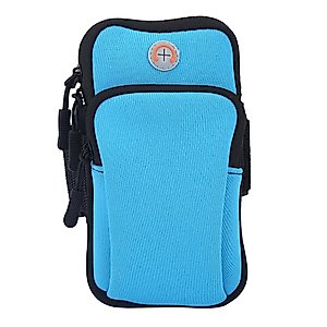 VGEBY Arm Pouch Outdoor Sport Running Jogging Exercise Armband Bag Wrist Pouch Phone Case Bag(Blue) Sports Bag Supplies