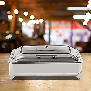 Acesunny Food Warmers for Parties Buffets Electric, Stainless Steel Buffet Server and Warming Tray, 9L, Chafing Dish Buffet Set - Adjustable Temperature + Hot Plate Electricgn 1/2