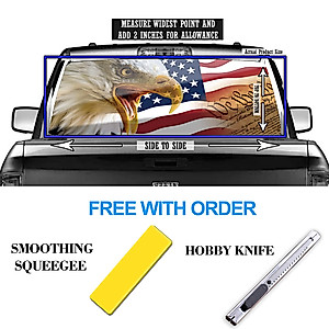 OEME Rear Window Decals for Trucks ,Truck Decals for Men , Patriotic Decoration Vinyl Sticker , American Flag Decal Large Size 66 in x 20 in