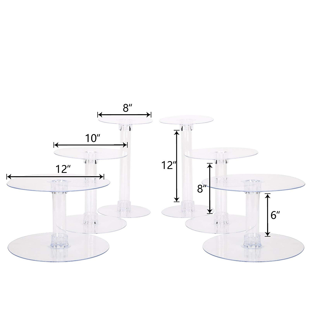 BalsaCircle 7 Tiers Clear Round Crystal Acrylic Cupcake Stand - Tiered Dessert Food Display Serving Tower Birthday Party Wedding
