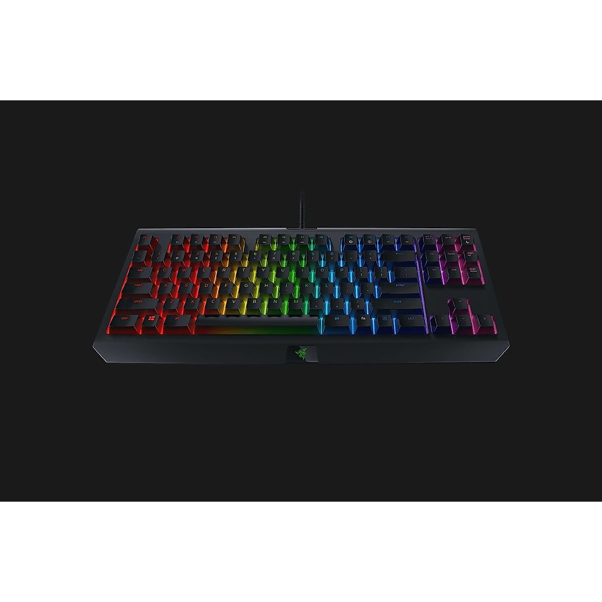 Razer BlackWidow TE Chroma v2 TKL Tenkeyless Mechanical Gaming Keyboard: Green Key Switches, Tactile & Clicky, Chroma RGB Lighting, Magnetic Wrist Rest, Programmable Macros, Classic Black
