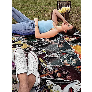 INTIMO KISS Blanket Magazine Rip Collage Music Band Super Soft Fleece Throw Blanket 48" x 60" (122cm x152cm)