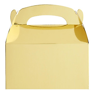 Juvale Gold Gable Boxes for Birthday Treats, Wedding Party Favors (6.2 x 3.6 x 3.4 In, 24 Pack)