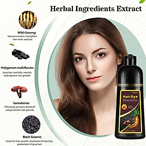 Natural Chestnut Brown Hair Dye Shampoo 3 in 1, Instant Brown Hair Shampoo, Long Lasting Hair Color Shampoo, Shampoo Para Canas Mejur,Shampoo Hair Dye Colors in Minutes(Chestnut Brown)