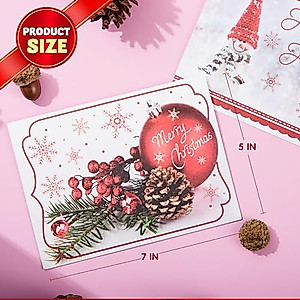JOYIN 72 Piece Holiday Christmas Greeting Cards with 6 Artistic Greeting Designs & Envelopes 6.25” x 4.6" for Winter Christmas Season, present Giving, Xmas Gifts Cards. (Red Foil Collection)