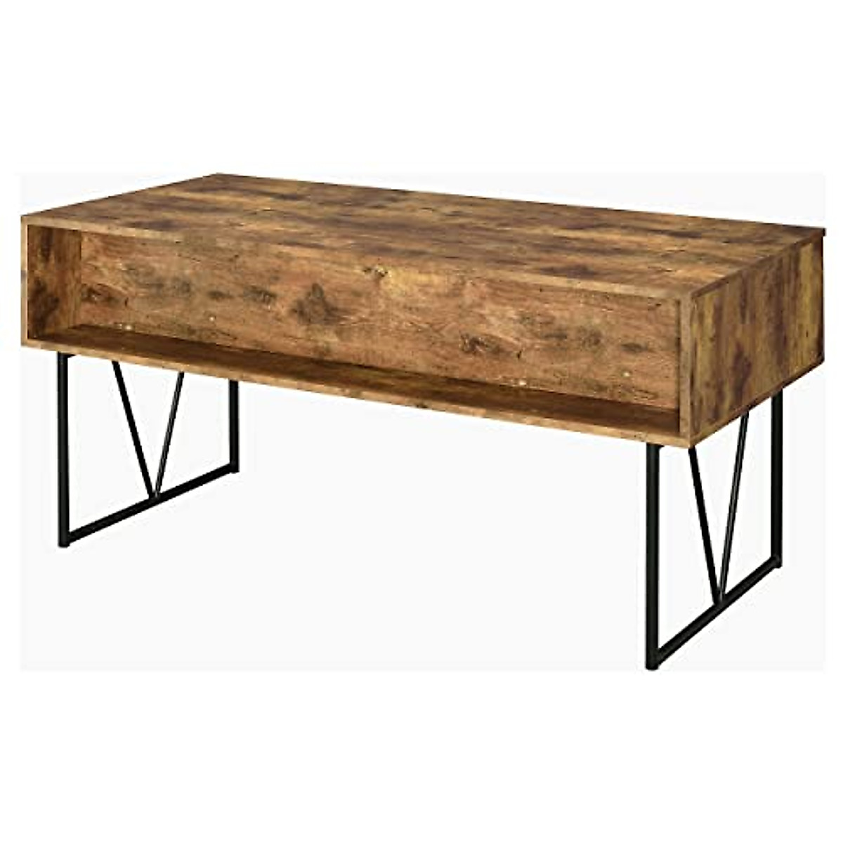 COASTER Analiese 4-Drawer Writing Desk Antique Nutmeg and Black