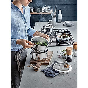 WMF Sauce pan Ø 12 cm Approx. 0,7l Mini Stackable Pouring Rim Cromargan, One, Grey