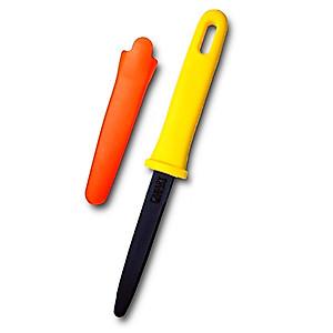 CANARY Cardboard Cutter with Sheath, 7.5" Safe Box Opener/Box Cutter Tool [Non-Stick Coated Blade], Serrated Japanese Stainless Steel Blade, Made in Japan