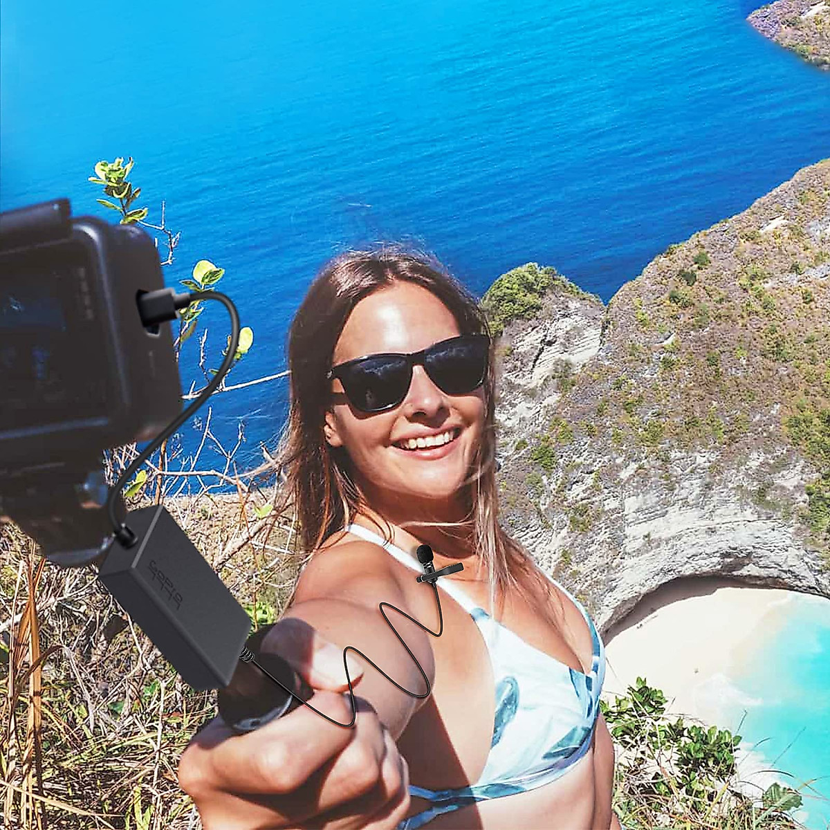 weishan Lavalier Mic Compatible with GoPro HERO11 Black, HERO10，HERO9 Action Cameras, Media Mod, Max - Lapel Microphone 3.5mm, 10ft